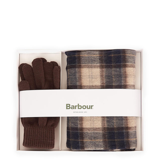 Barbour Tartan Scarf / Gloves Gift Set Autumn Dress | Parasol Store