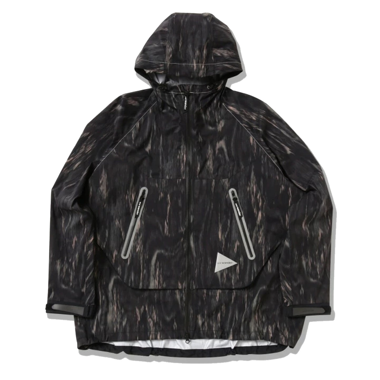 And Wander Printed Rain Jacket Black | Parasol Store