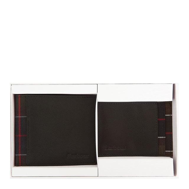 Barbour Wallet & Card Holder Gift Set Classic Black / Classic Tartan ...