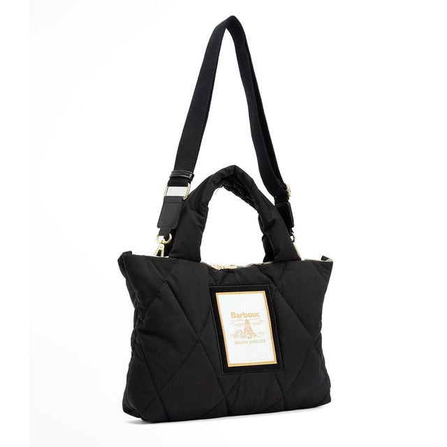 Barbour Womens Mariah Quilted Mini Tote Bag Black/Ancient | Parasol Store