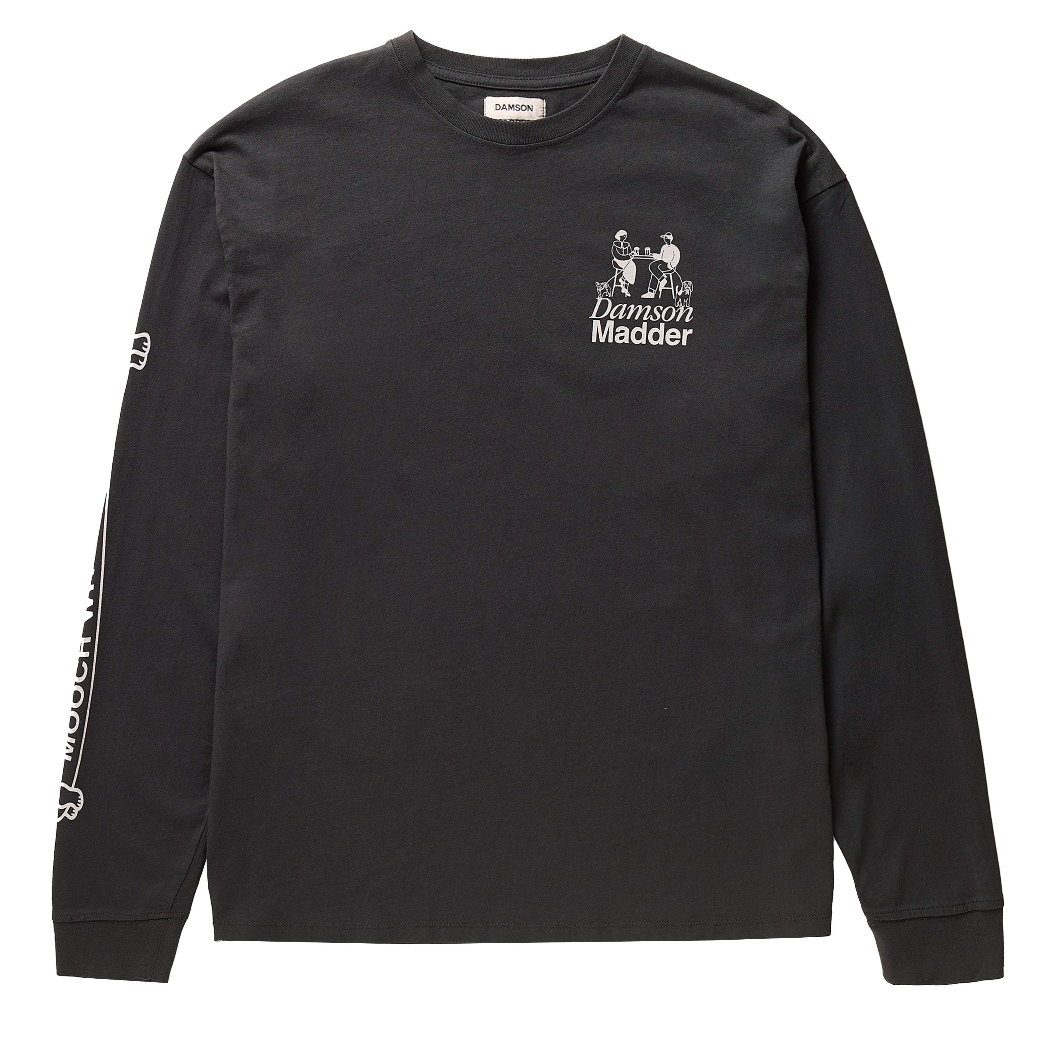 Damson Madder Dog Walker L/S Tee Black | Parasol Store